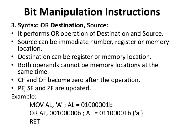Instruction Sets Of 8086 Ppt 