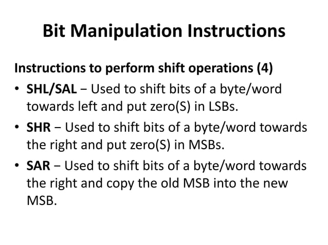 Instruction sets of 8086 | PPTX | Operating Systems | Computer Software and Applications