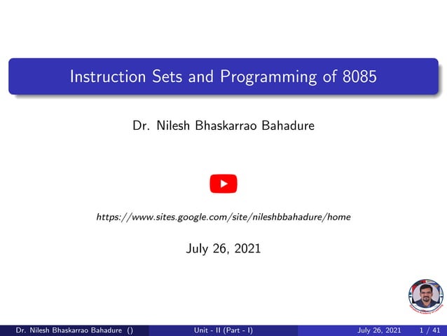 Instruction sets of microprocessor 8085 | PDF | Data Storage and Warehousing | Computing