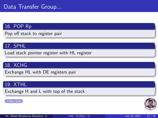 Instruction sets of microprocessor 8085 | PDF | Data Storage and ...