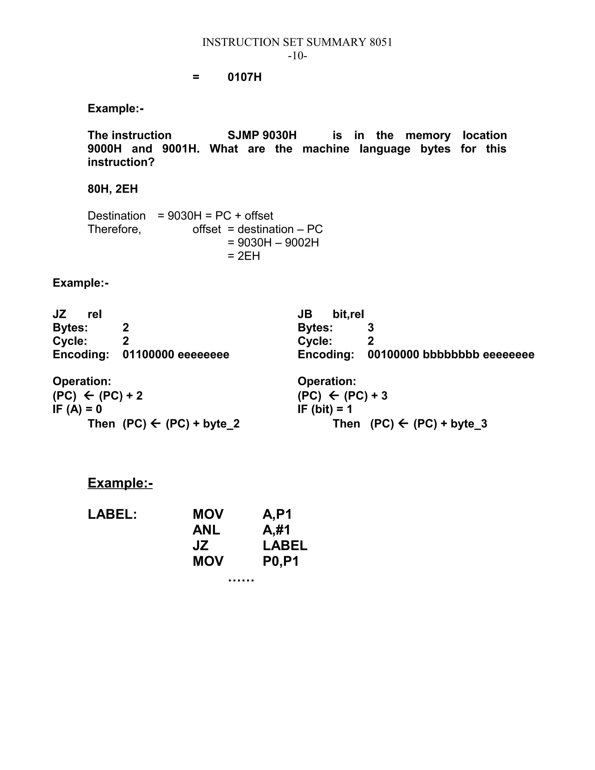 Instruction set summary | PDF