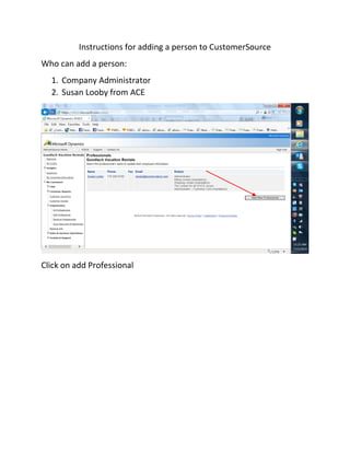Instructions for adding a person to customer source | PDF