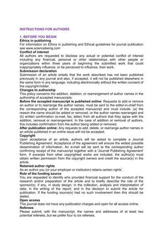 Instructions for authors | PDF