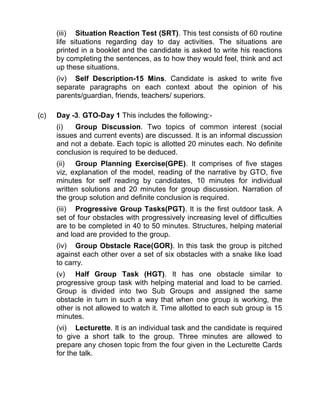 Instructions for candidates appearing in ssb | PDF