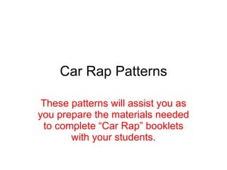 Instructions For Car Rap Book | PPT