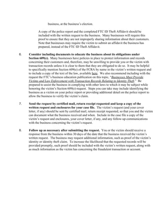 Instructions For Law Enforcement Submitting Request Under FCRA Section ...