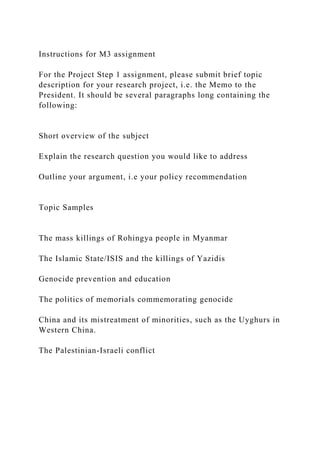 Instructions for M3 assignmentFor the Project Step 1 assignment,.docx