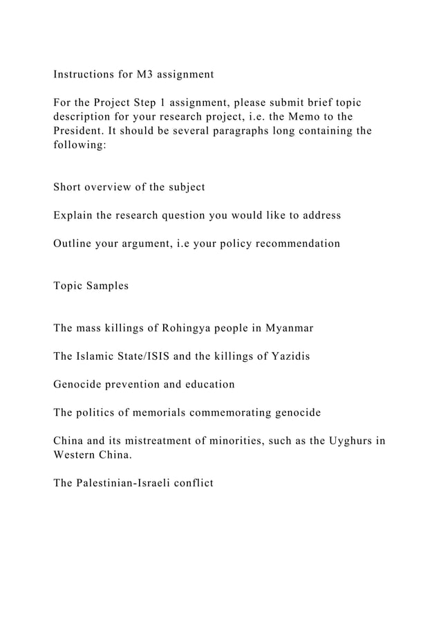 Instructions for M3 assignmentFor the Project Step 1 assignment,.docx