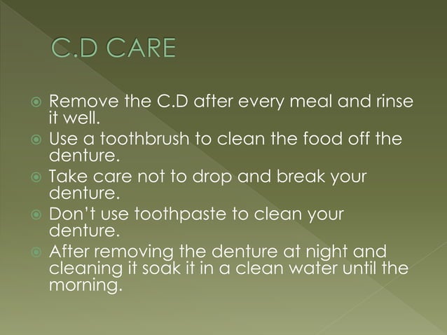 Instructions for patients with complete dentures | PPT