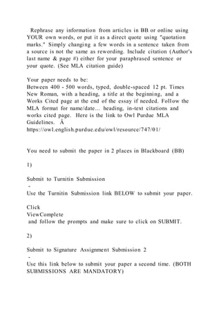 Instructions for Response Paper 2Review & read through t | PDF