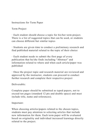 Instructions for Term PaperTerm Project · Each student s.docx