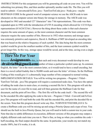 INSTRUCTIONS For this assignment you will be generating all code on y.pdf | Programming ...