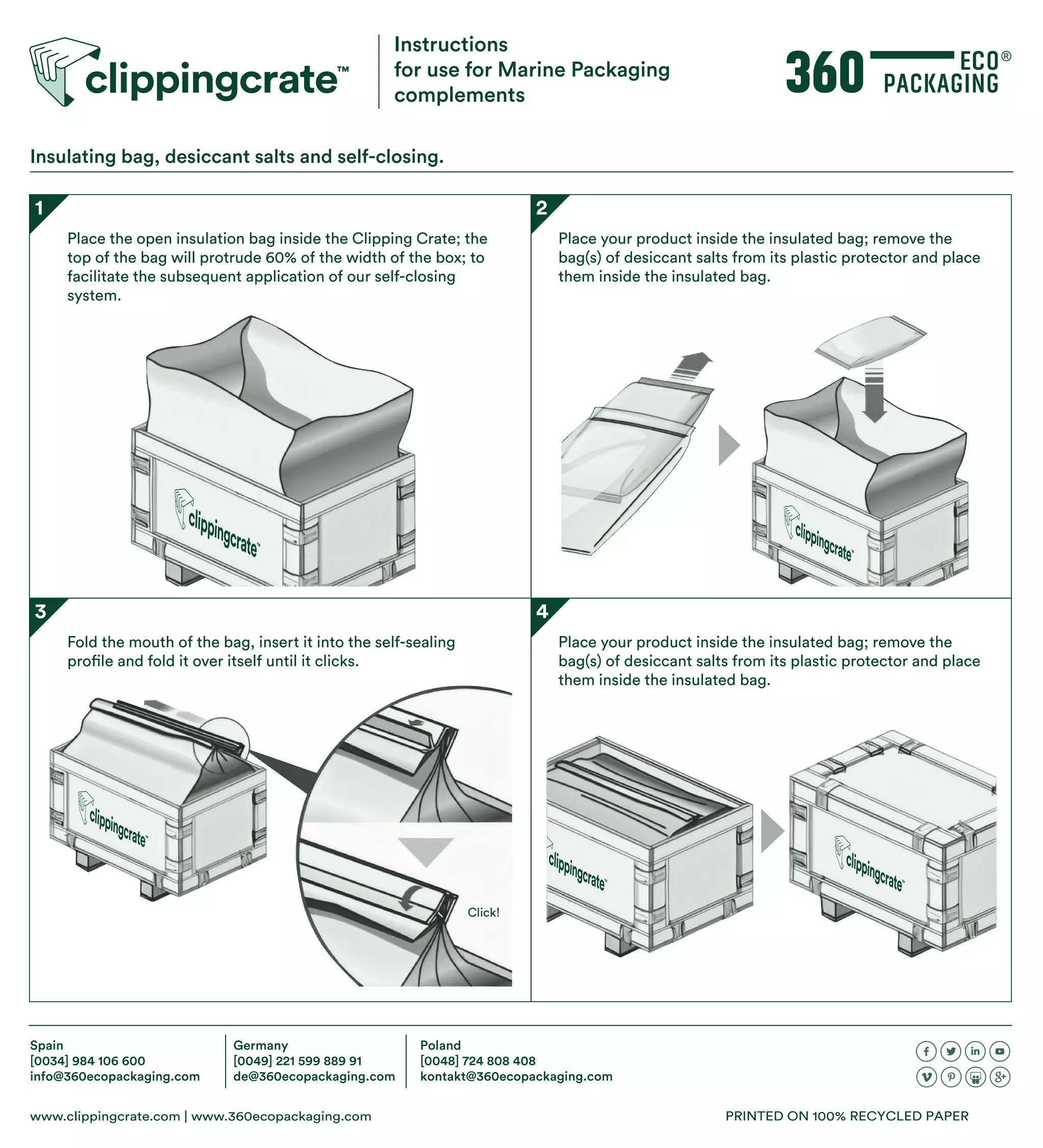 Instructions for use for marine packaging complements | PDF