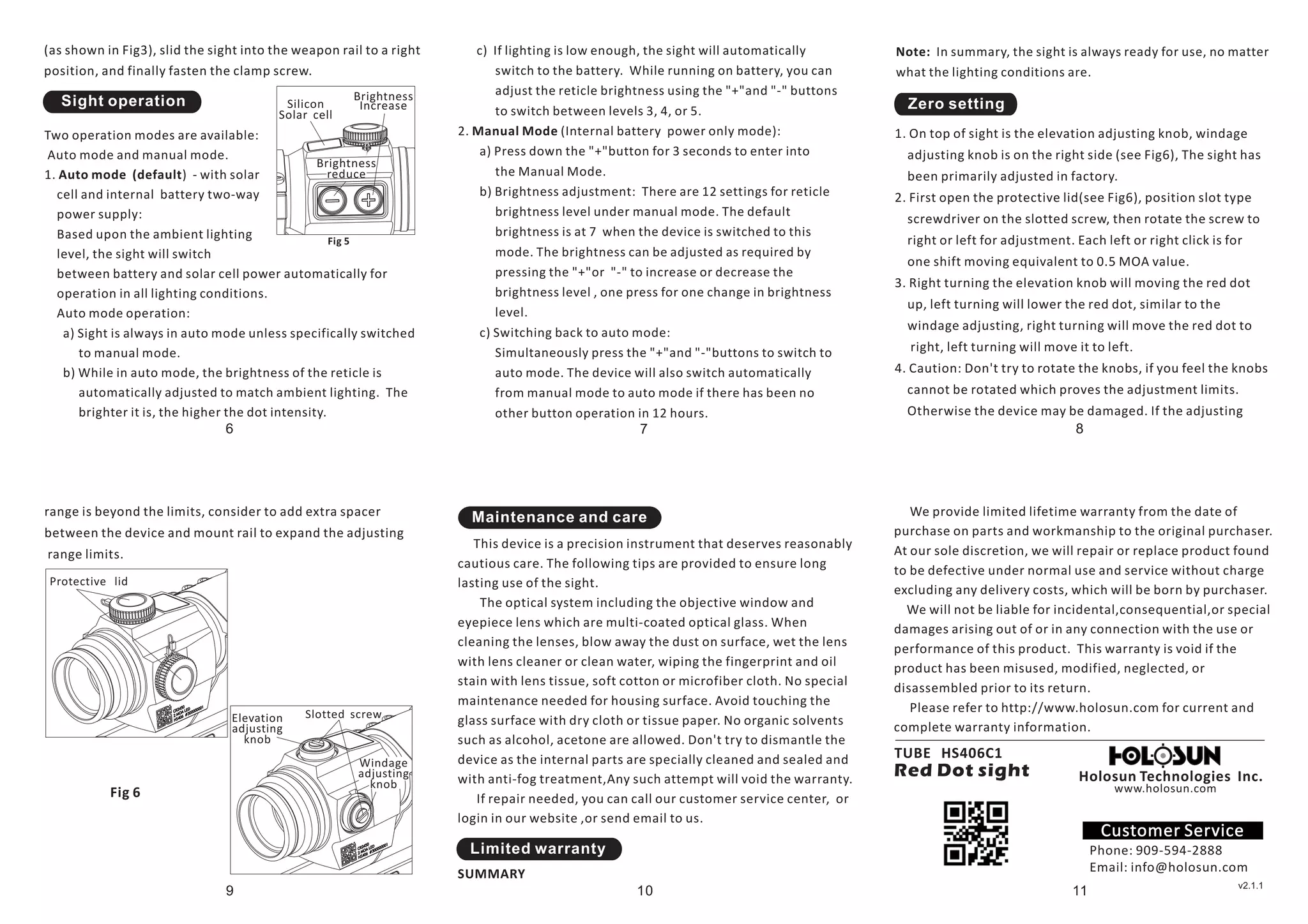 Instructions | Holosun Tube HS406C | Optics Trade | PDF