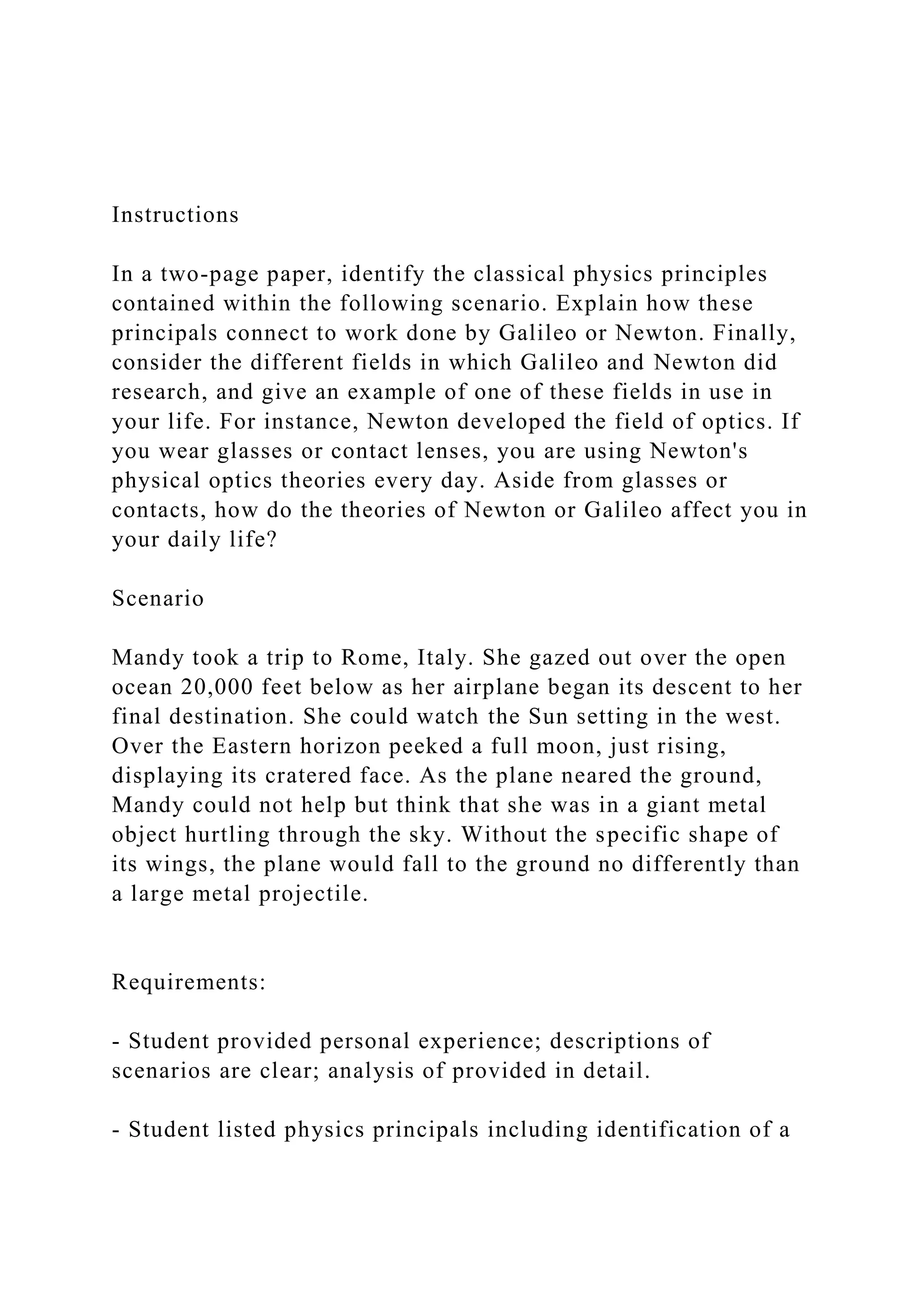 InstructionsIn a two-page paper, identify the classical phys.docx