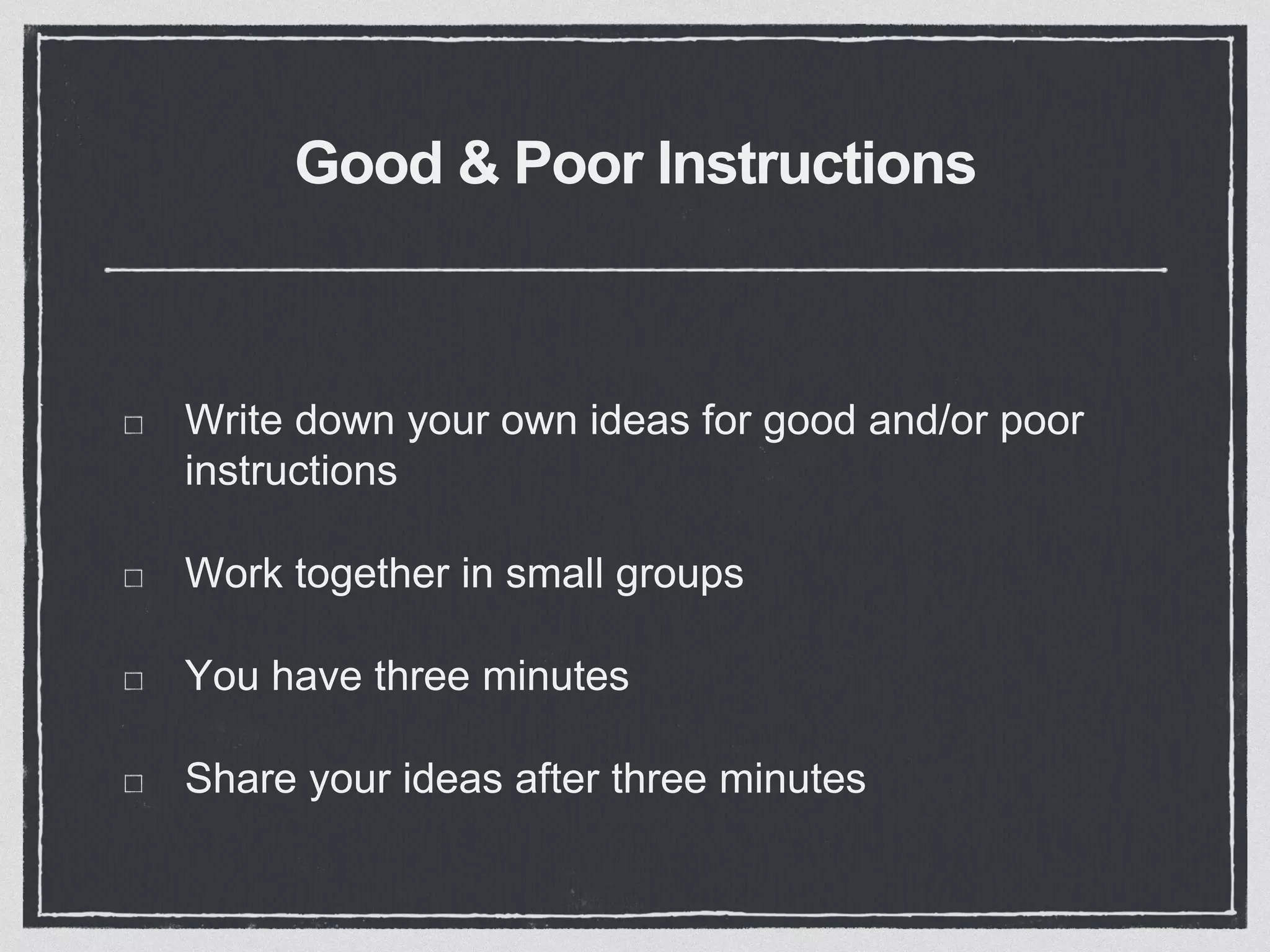 Instructions in the classroom | PPTX