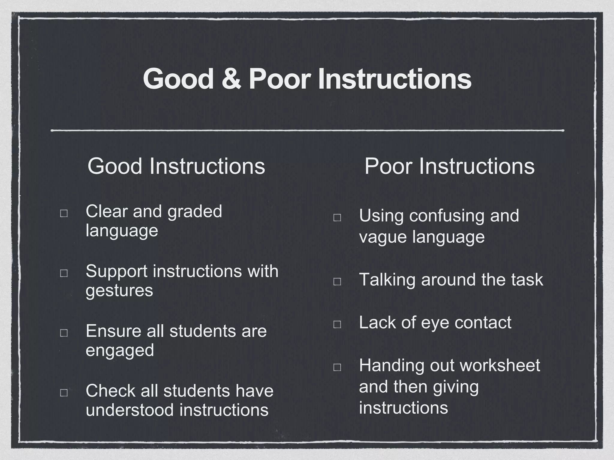 Instructions in the classroom | PPTX