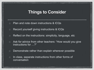 Instructions in the classroom | PPTX