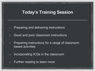 Instructions in the classroom | PPTX