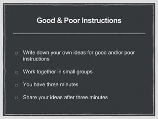 Instructions in the classroom | PPTX