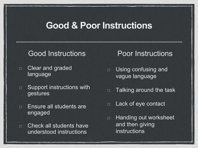 Instructions in the classroom | PPTX | Homework and Study | Education