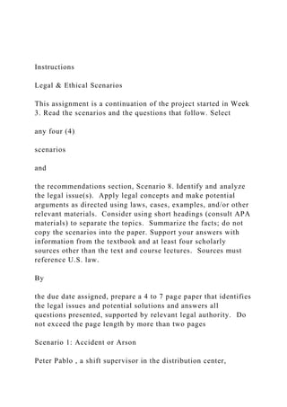 InstructionsLegal & Ethical ScenariosThis assignment is .docx