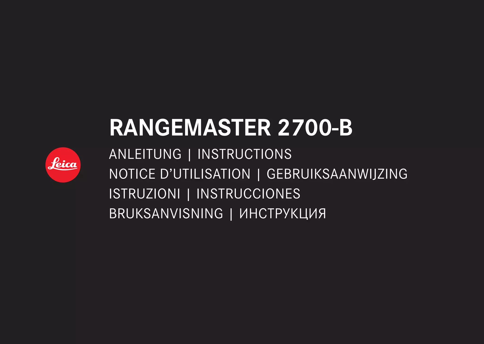 Instructions | Leica Rangemaster CRF 2700-B | Optics Trade | PDF