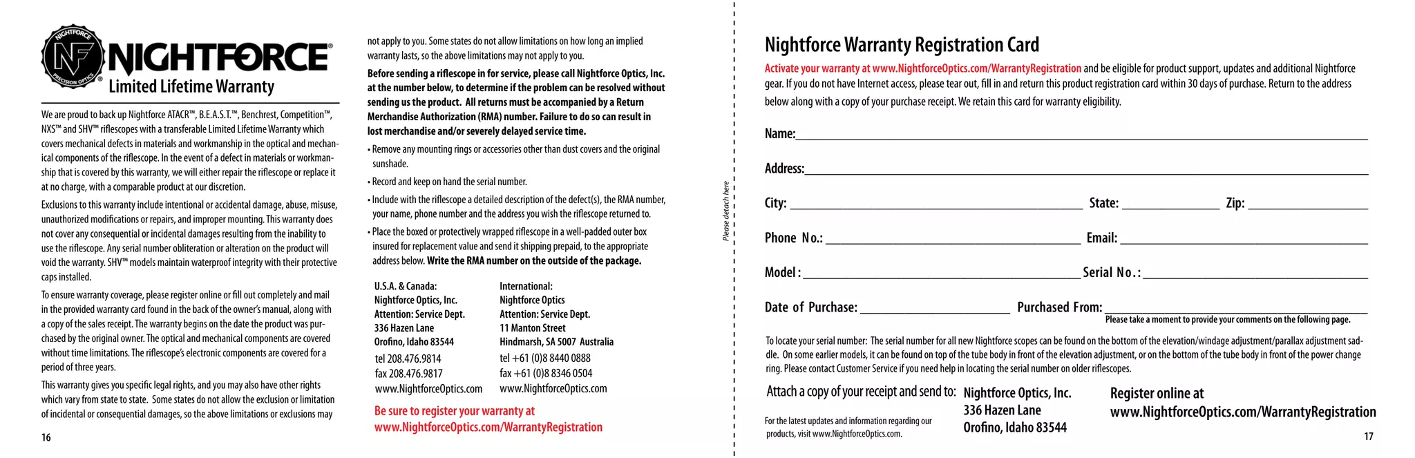 Instructions NightForce ATACR Riflescopes | Optics Trade | PDF