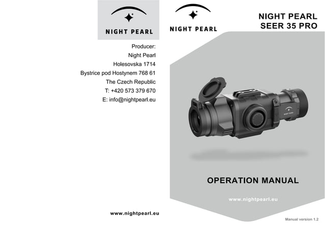 Instructions | Night Pearl Seer 35 Pro | Optics Trade | PPT