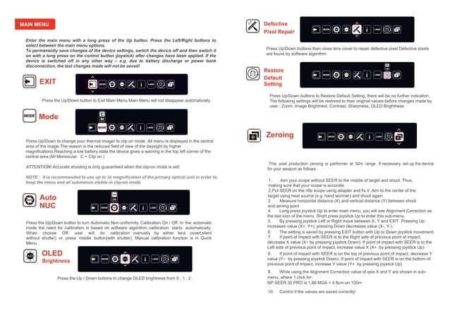 Instructions | Night Pearl Seer 35 Pro | Optics Trade | PPT