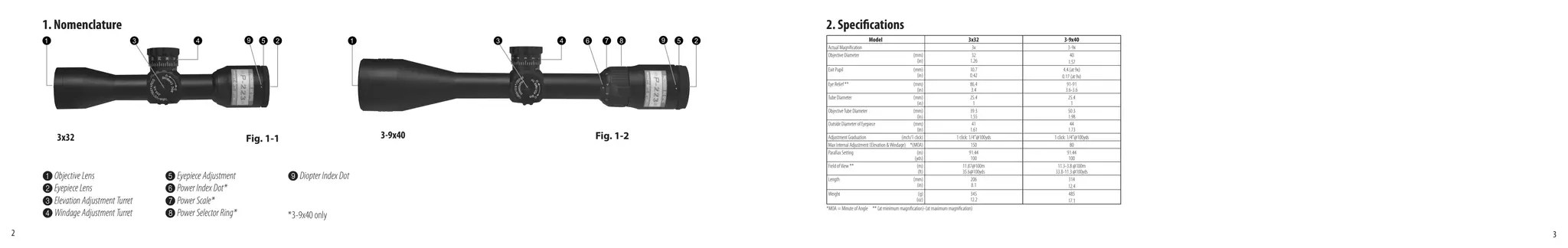 Instructions NIKON P223 Riflescope | Optics Trade | PDF