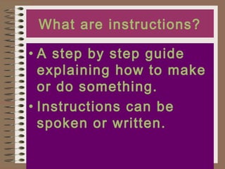 Instructions presentation | PPT