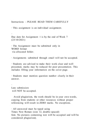 Instructions – please read them carefully · this assignment | DOCX