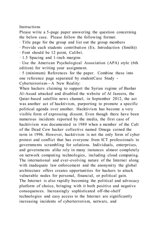 Instructions please write a 5 page paper answering the question con ...