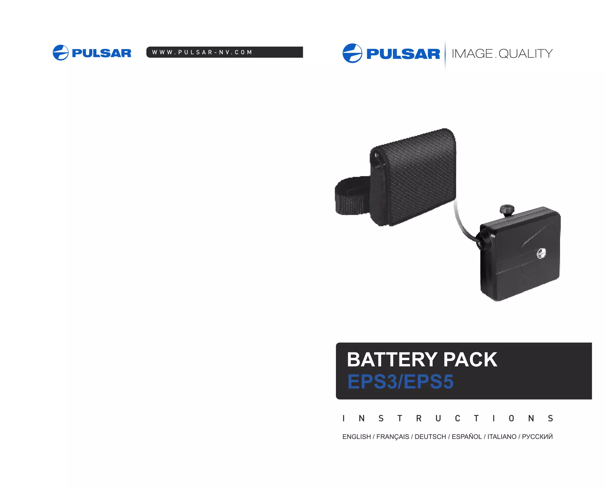 Instructions PULSAR Battery Pack EPS3, EPS5 | Optics Trade | PPT