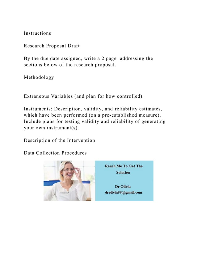 InstructionsResearch Proposal DraftBy the due date assigned,.docx