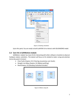 Instructions on how to configure NI SoftMotion with SOLIDWORKS | DOCX