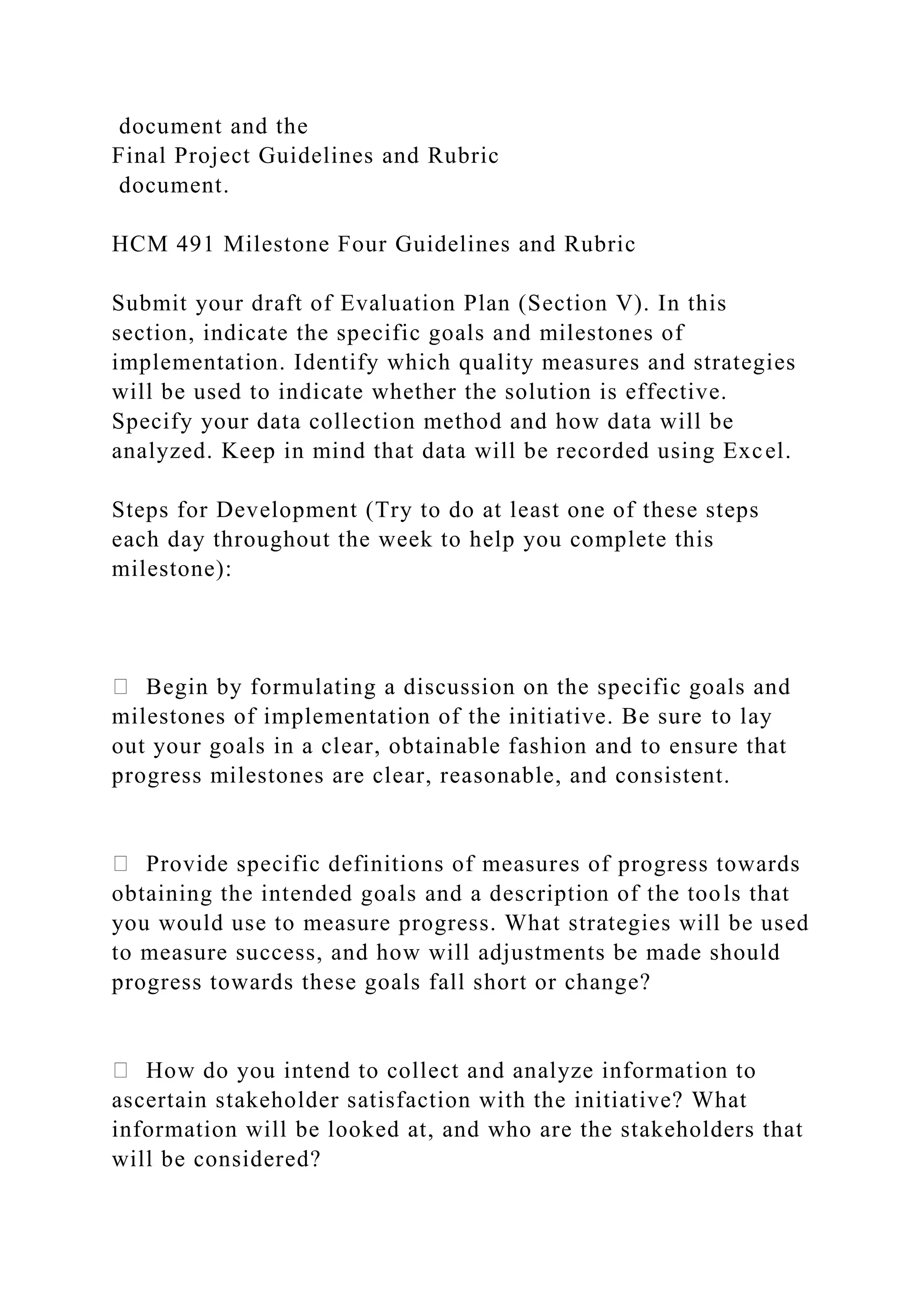 InstructionsSubmit your draft of Evaluation Plan (Section V). .docx