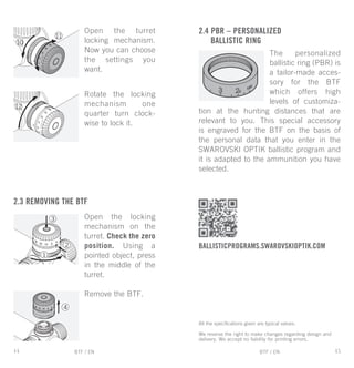 Instruction Manual | Swarovski BTF | Optics Trade | PDF