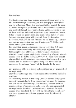 InstructionsSynthesize what you have learned about media and s.docx