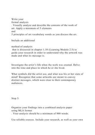 InstructionsThe tools of formal analysis are the starting point .docx