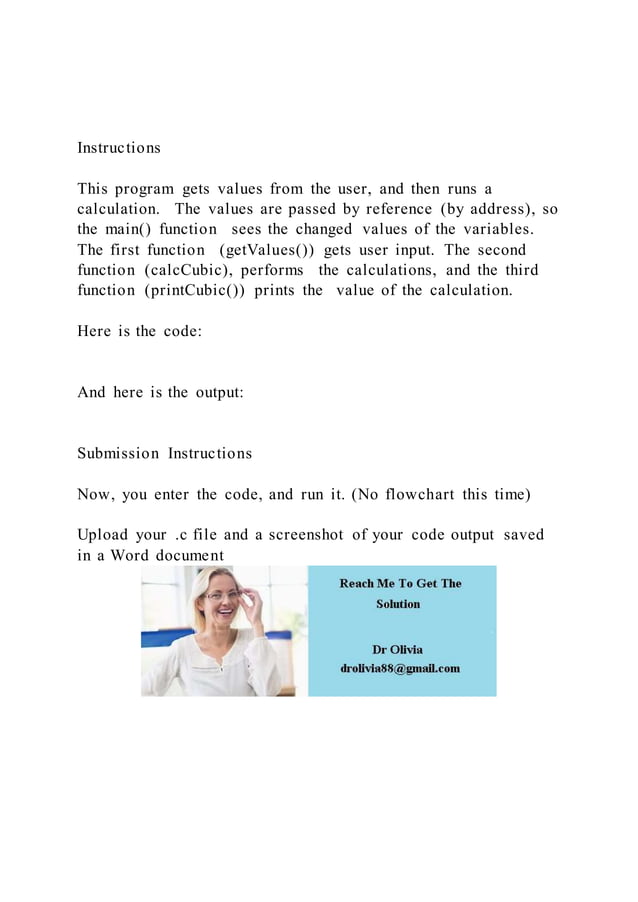 InstructionsThis program gets values from the user, and then | DOCX