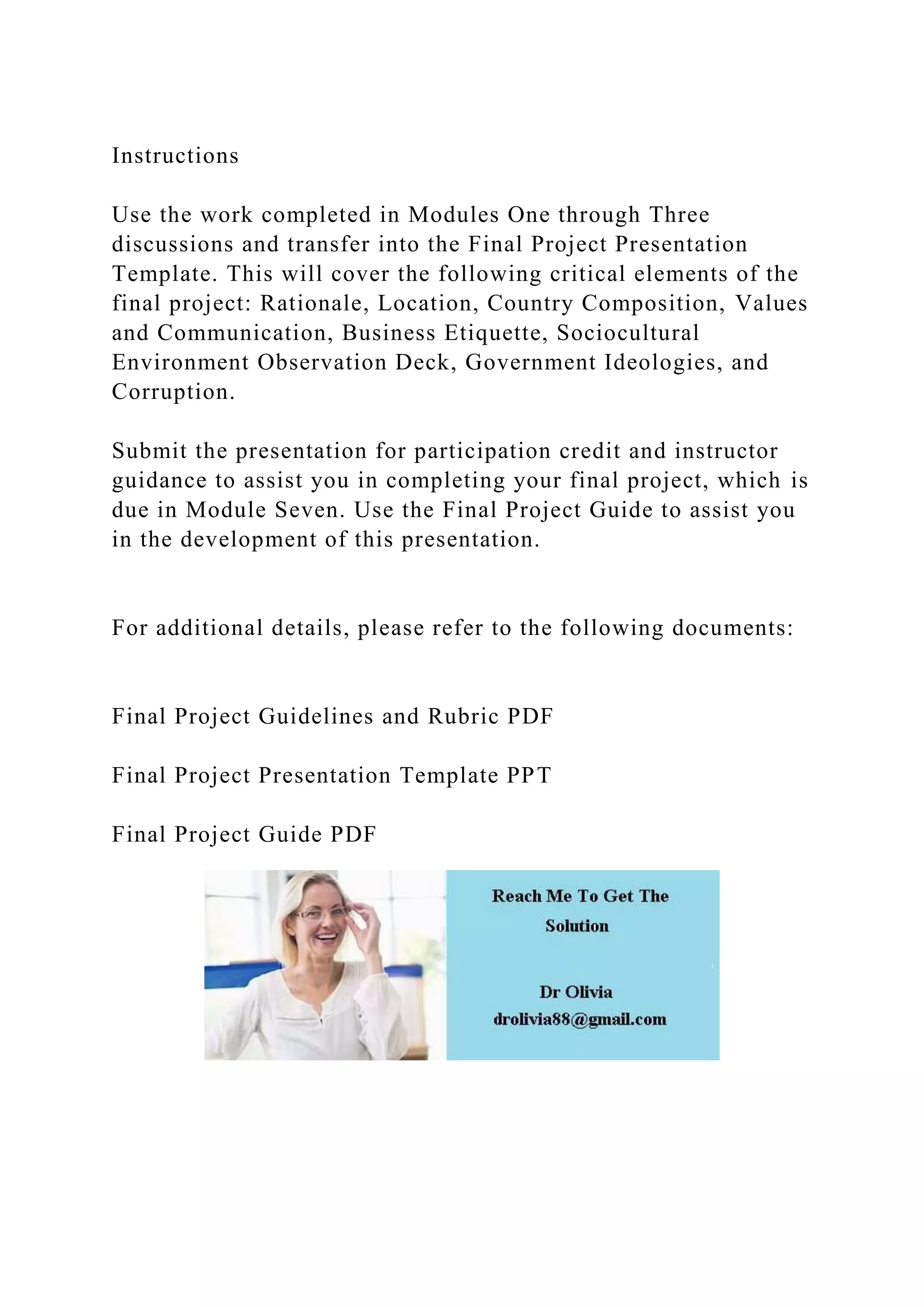 InstructionsUse the work completed in Modules One through Three .docx