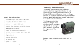Instructions | Vortex Ranger 1300 Rangefinder | PDF