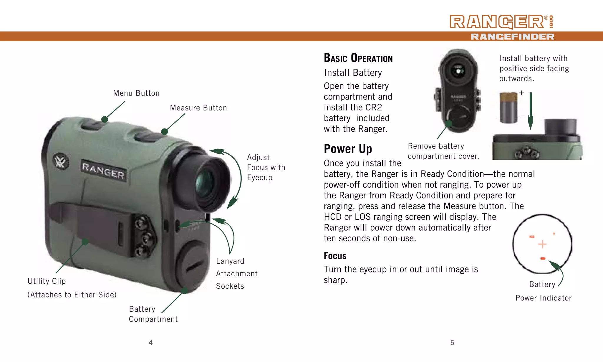Instructions | Vortex Ranger 1800 Rangefinder | PDF | Arms & Ammunition | Sensitive Topics