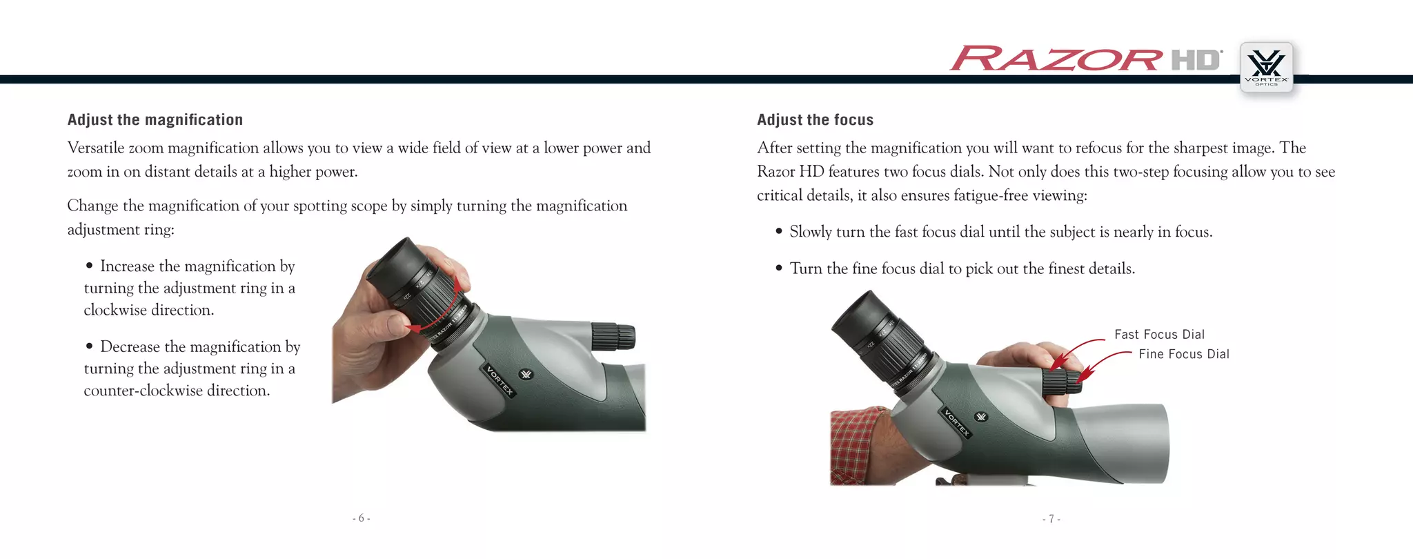 Instructions VORTEX RAZOR HD 50mm Spotting Scope | Optics Trade | PPT