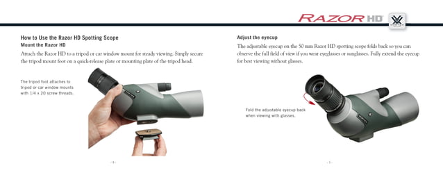 Instructions VORTEX RAZOR HD 50mm Spotting Scope | Optics Trade | PPT