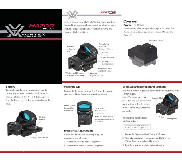 Instructions VORTEX RAZOR Red Dot | Optics Trade | PPT