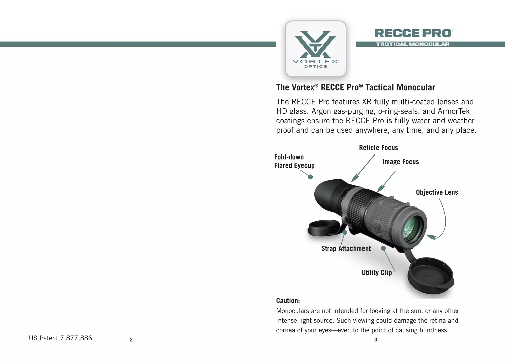 Instructions | Vortex Recce PRO HD Monocular | Optics Trade | PDF