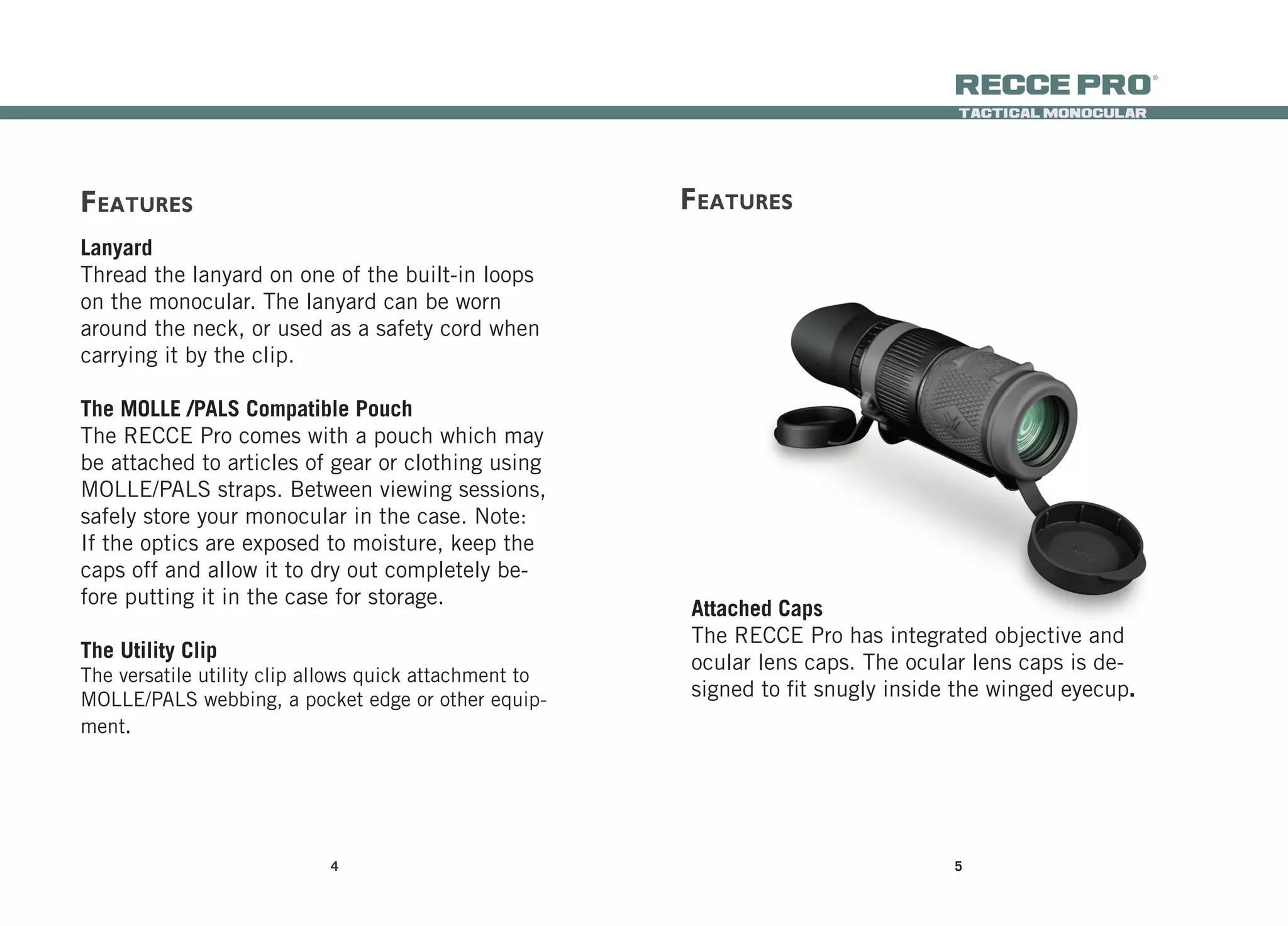Instructions | Vortex Recce PRO HD Monocular | Optics Trade | PDF
